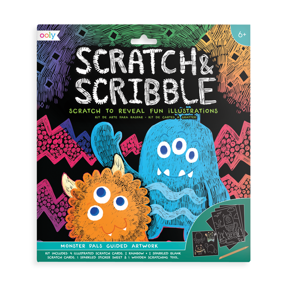 Monster Pals Scratch and Scribble Scratch Art Kit - OOLY