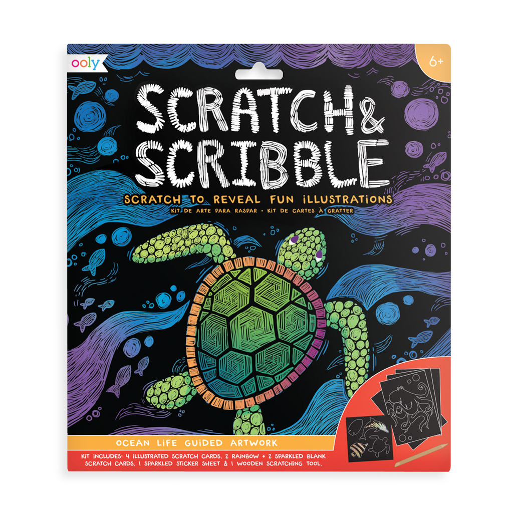 Ocean Life Scratch and Scribble Scratch Art Kit - OOLY