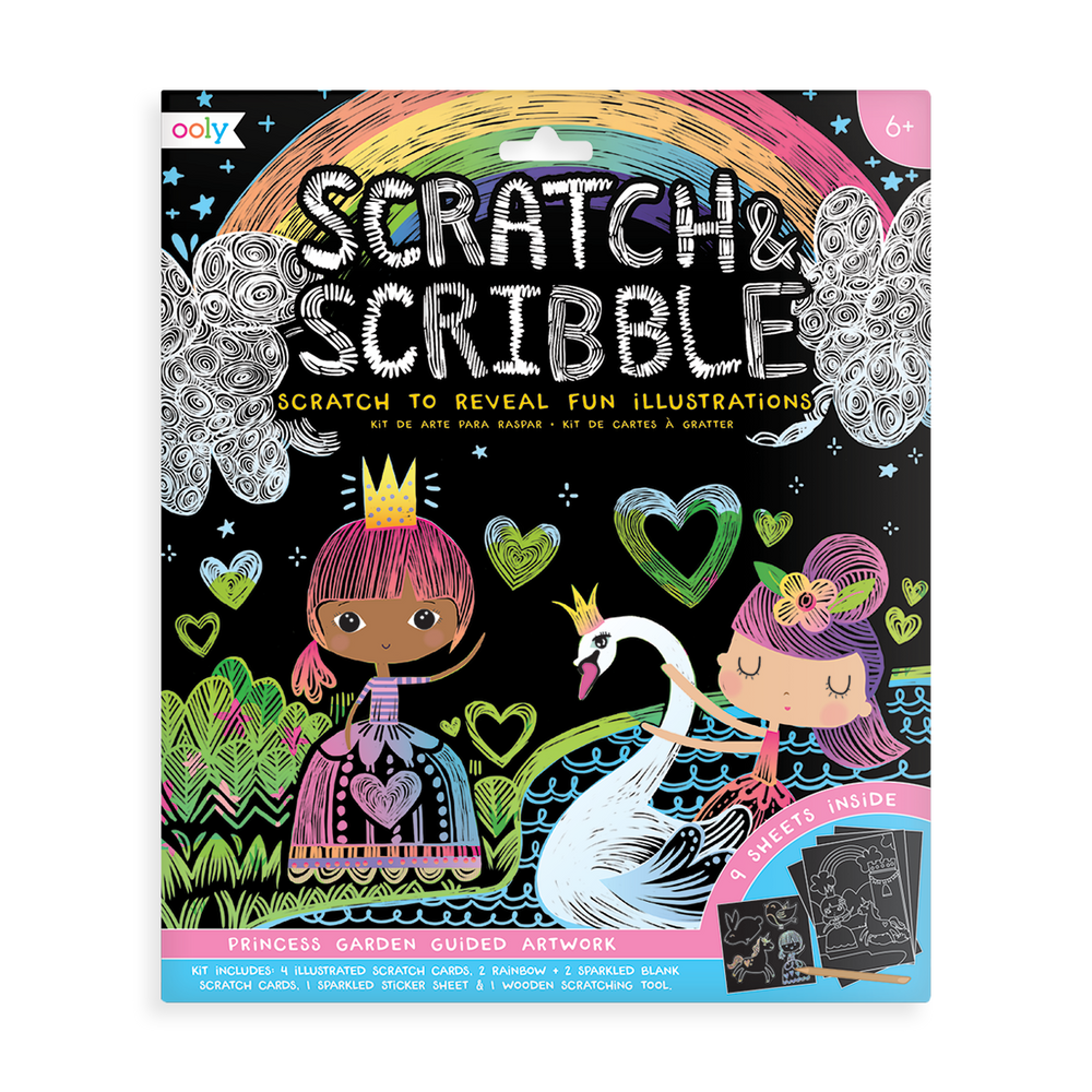 Princess Garden Scratch and Scribble Scratch Art Kit - OOLY