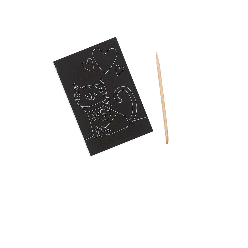 Cutie Cats Scratch and Scribble Mini Scratch Art Kit - OOLY
