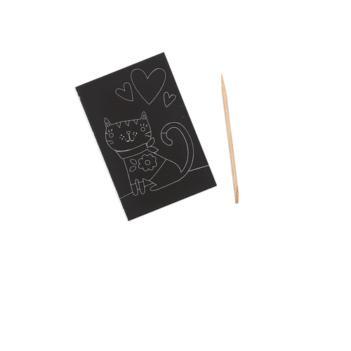Cutie Cats Scratch and Scribble Mini Scratch Art Kit - OOLY