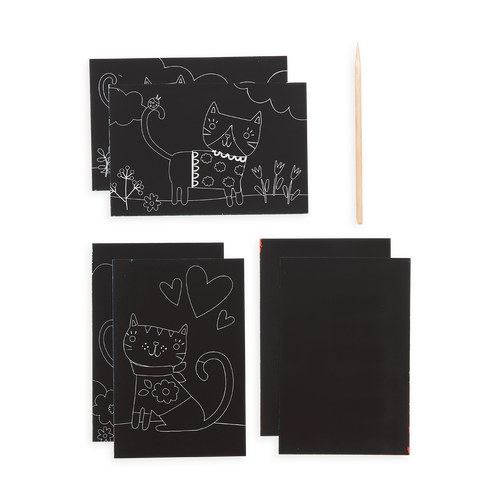Cutie Cats Scratch and Scribble Mini Scratch Art Kit - OOLY