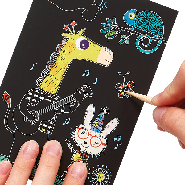 Safari Party Scratch and Scribble Mini Scratch Art Kit - OOLY