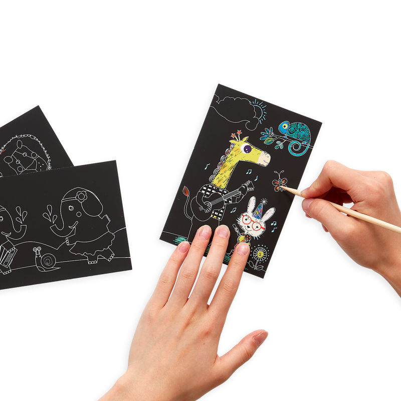 Safari Party Scratch and Scribble Mini Scratch Art Kit - OOLY