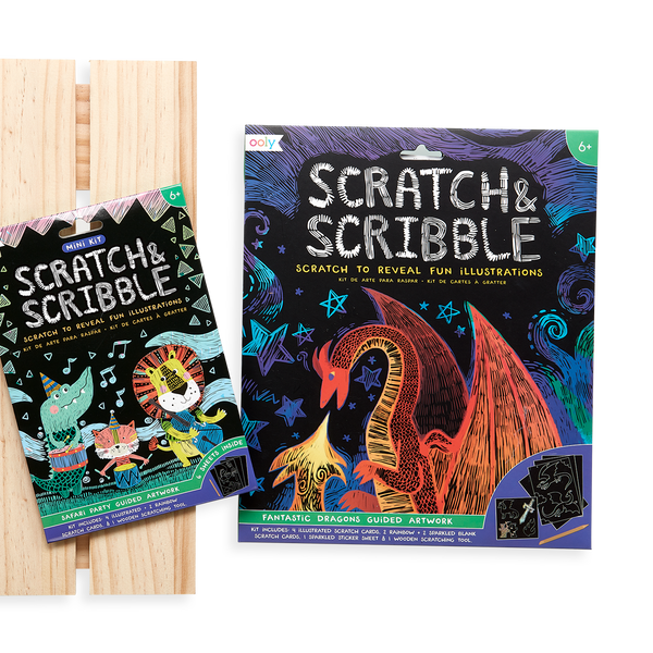 Safari Party Scratch and Scribble Mini Scratch Art Kit - OOLY