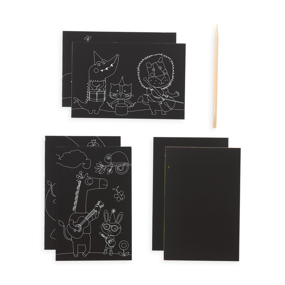 Safari Party Scratch and Scribble Mini Scratch Art Kit - OOLY