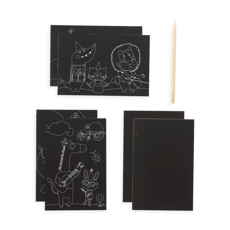 Safari Party Scratch and Scribble Mini Scratch Art Kit - OOLY