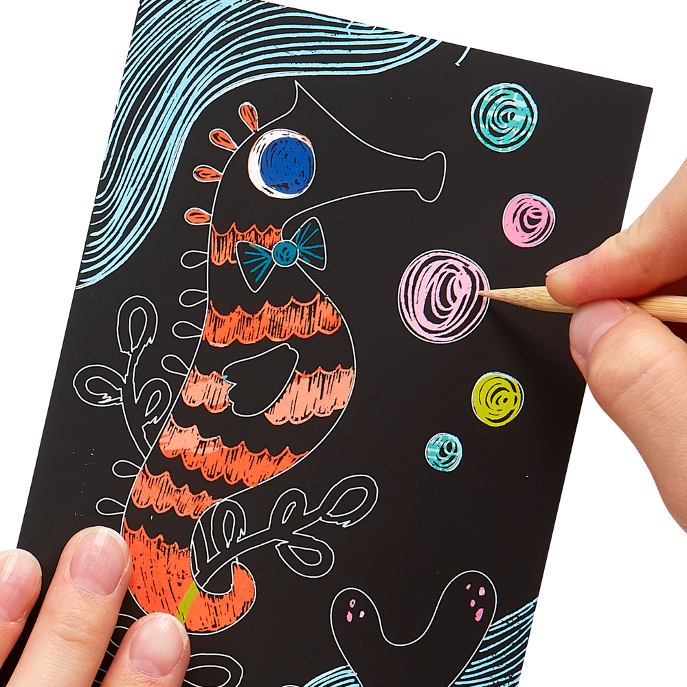 Friendly Fish Scratch and Scribble Mini Scratch Art Kit - OOLY