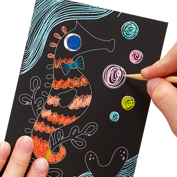 Friendly Fish Scratch and Scribble Mini Scratch Art Kit - OOLY