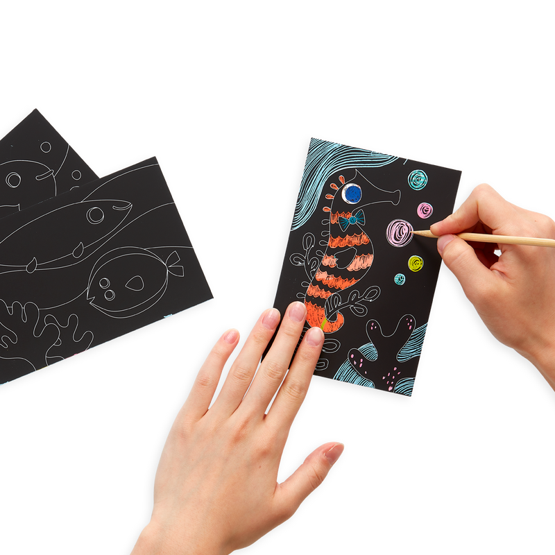 Friendly Fish Scratch and Scribble Mini Scratch Art Kit - OOLY