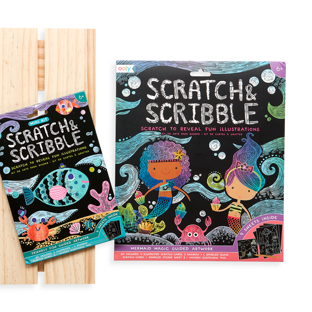 Friendly Fish Scratch and Scribble Mini Scratch Art Kit - OOLY