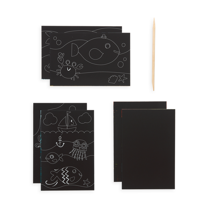 Friendly Fish Scratch and Scribble Mini Scratch Art Kit - OOLY