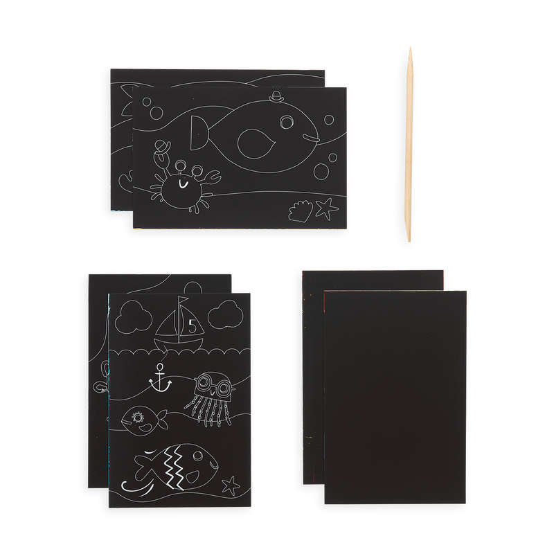 Friendly Fish Scratch and Scribble Mini Scratch Art Kit - OOLY