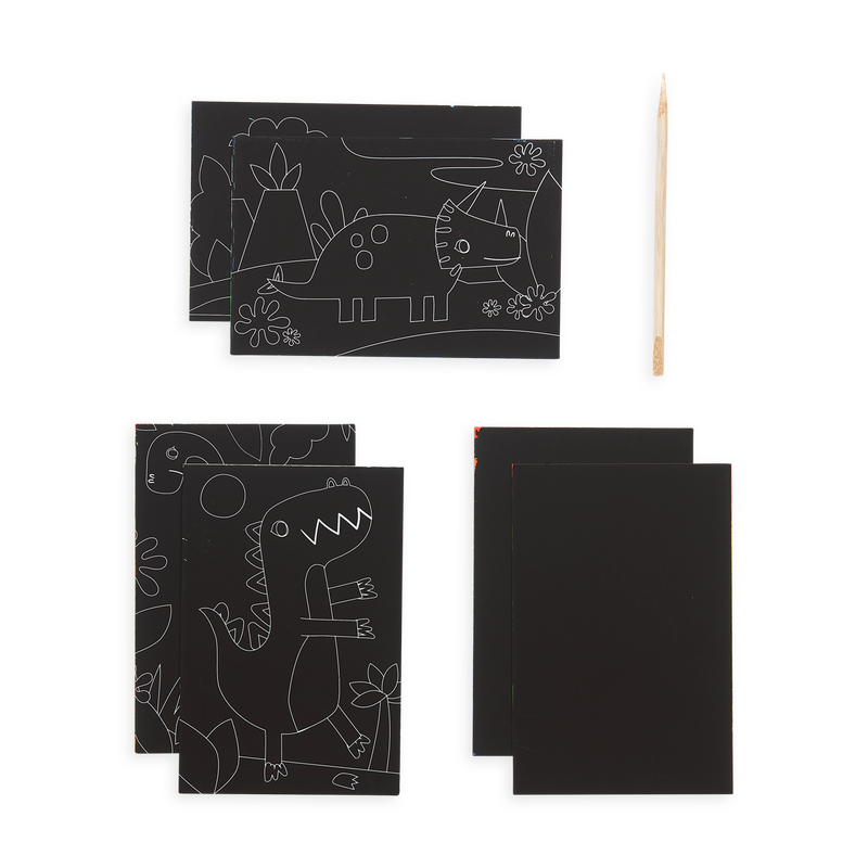 Dinosaur Days Scratch and Scribble Mini Scratch Art Kit - OOLY