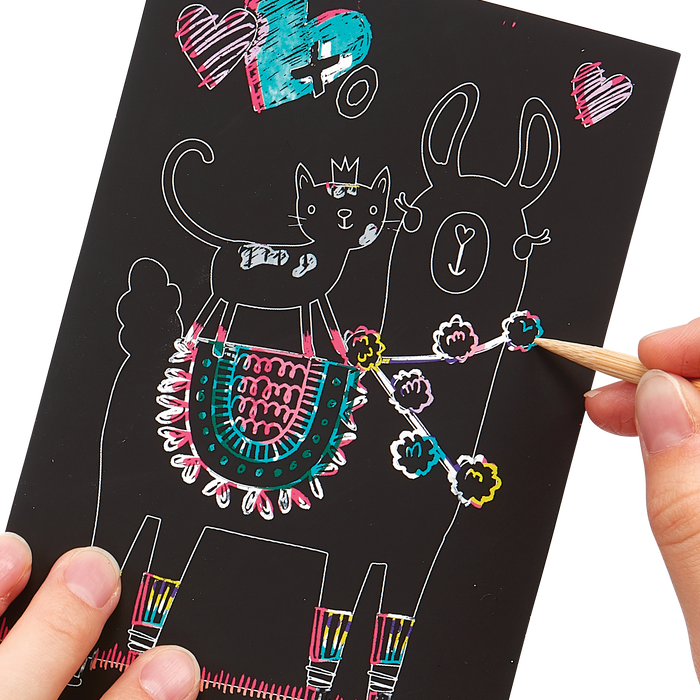 Funtastic Friends Scratch and Scribble Mini Scratch Art Kit - OOLY