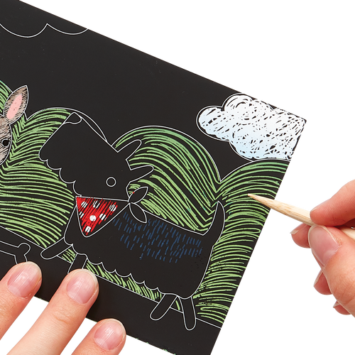 Playful Pups Scratch and Scribble Mini Scratch Art Kit - OOLY