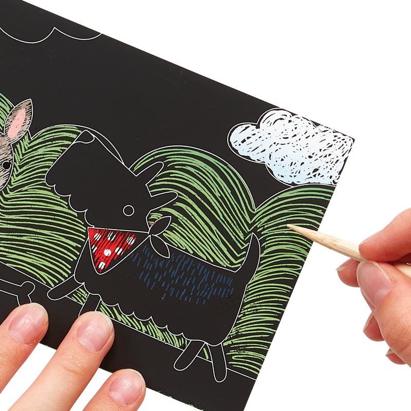 Playful Pups Scratch and Scribble Mini Scratch Art Kit - OOLY