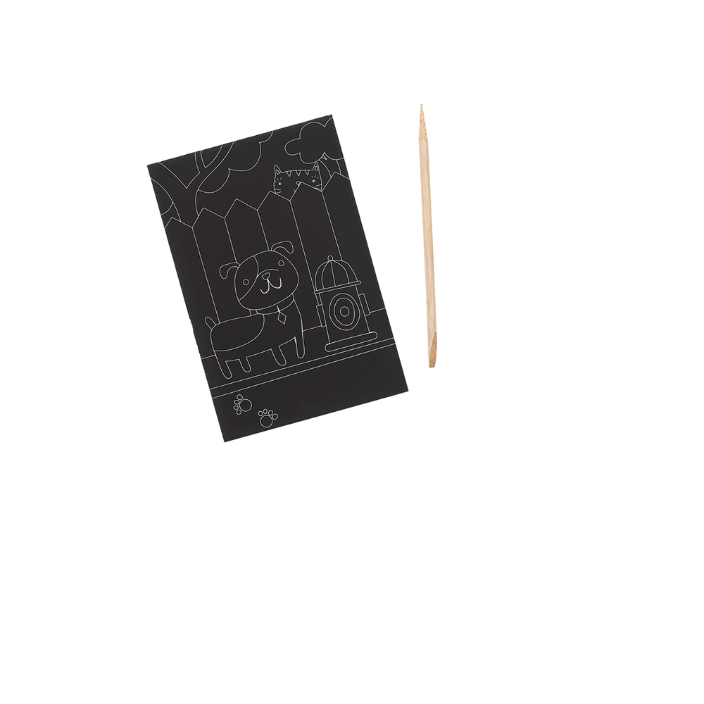 Playful Pups Scratch and Scribble Mini Scratch Art Kit - OOLY