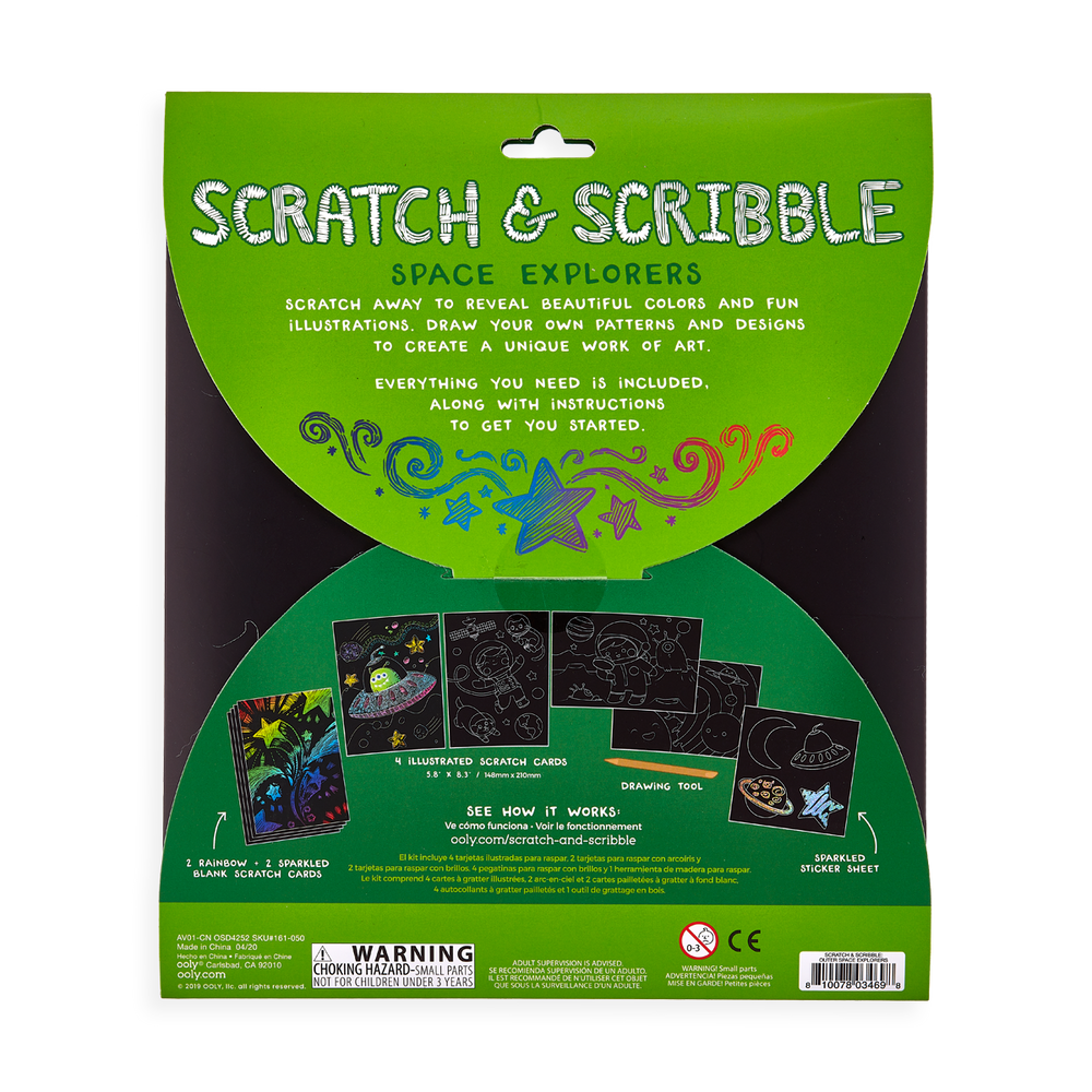 Explorer Space Scratch and Scribble Scratch Art Kit - OOLY