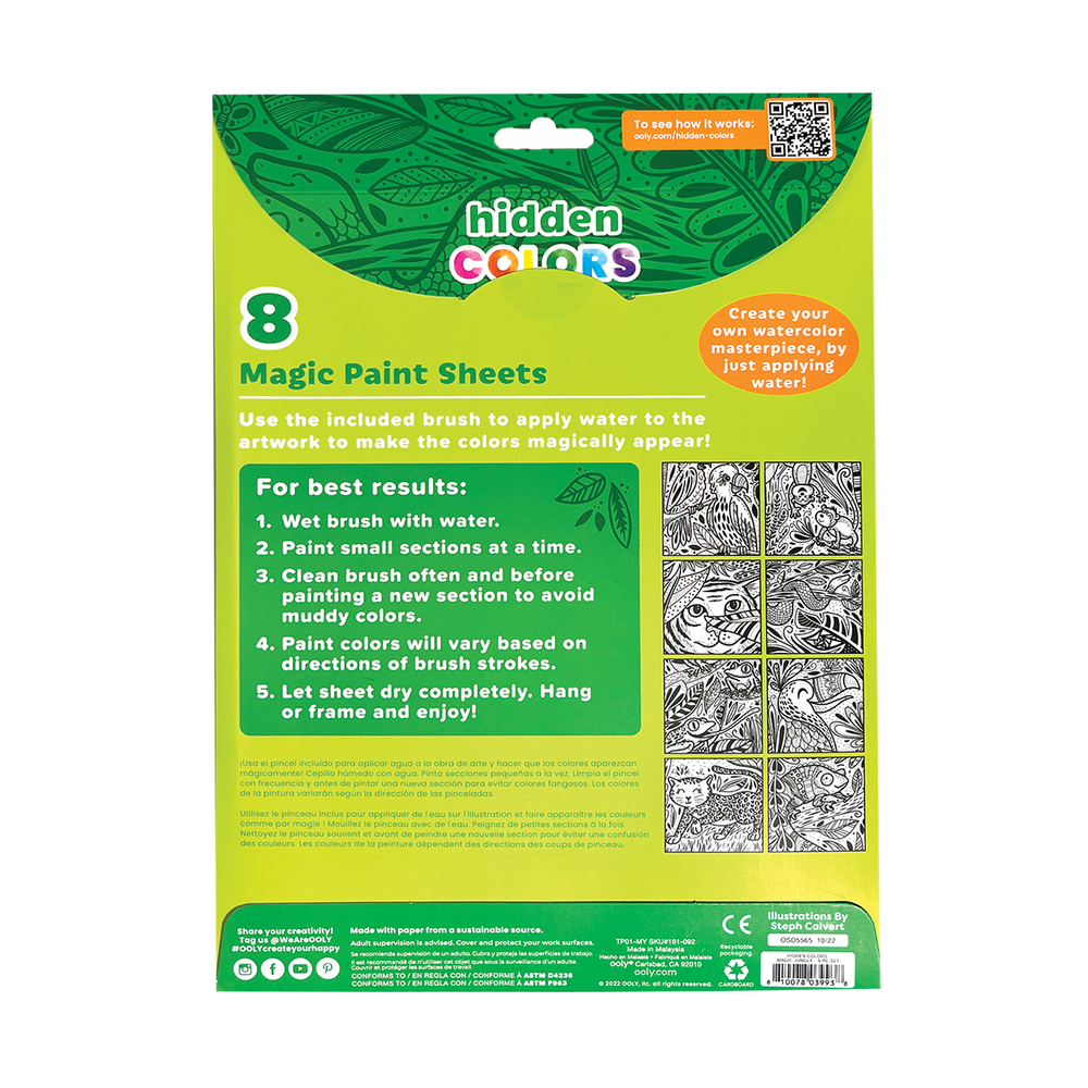 Hidden Colors Magic Paint Sheets - Magic Jungle - OOLY