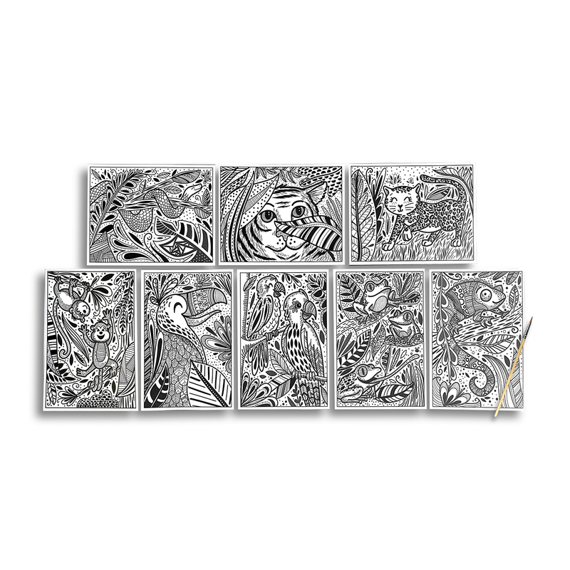 Hidden Colors Magic Paint Sheets - Magic Jungle - OOLY